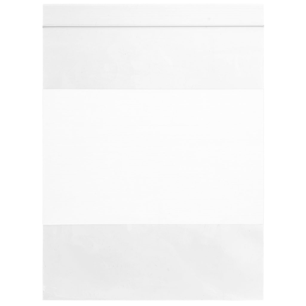 Clear Economy 8"x 10" Zip Lock Bag White Block (Pkg 100)