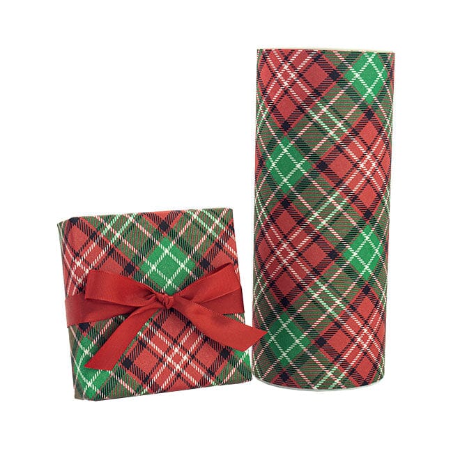 Red and Green Plaid Wrapping Paper 7 3/8" x 150'