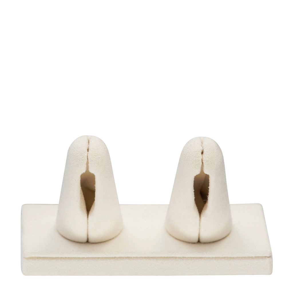 Suede Double Ring Finger Display Stand