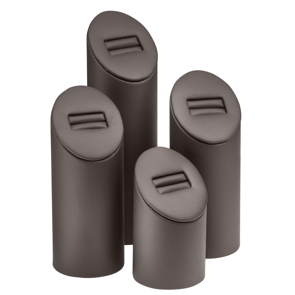 Leatherette Set of 4 Ring Slot Stands Display